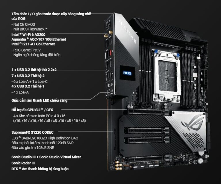 Mainboard Asus ROG ZENITH II EXTREME TRX40 (AMD TRX40, SOCKET STRX4, E ...