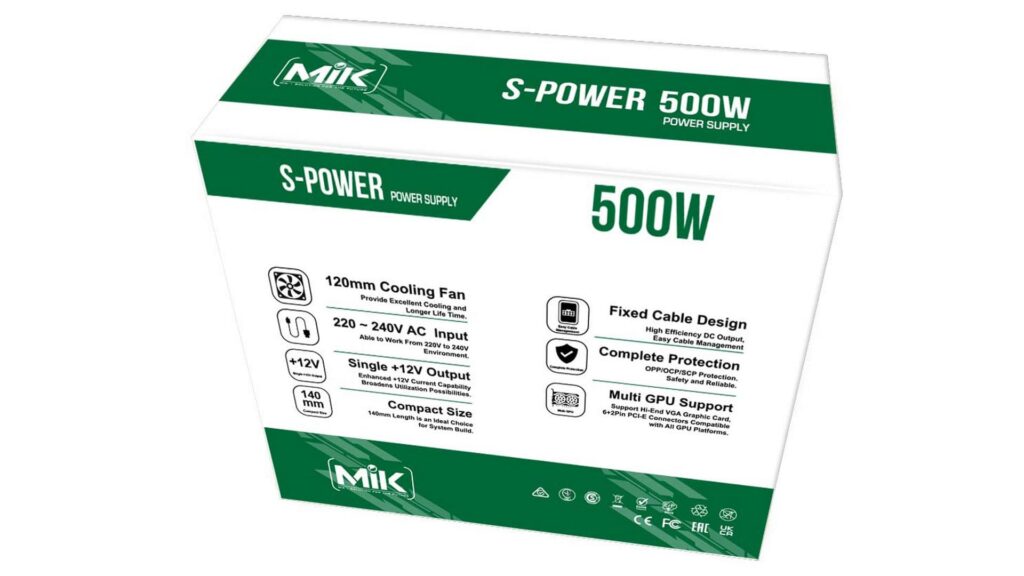 Nguồn MIK S-Power 500W - PHONG VŨ KINH BẮC