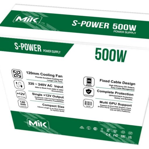 Nguồn MIK S-Power 500W - PHONG VŨ KINH BẮC